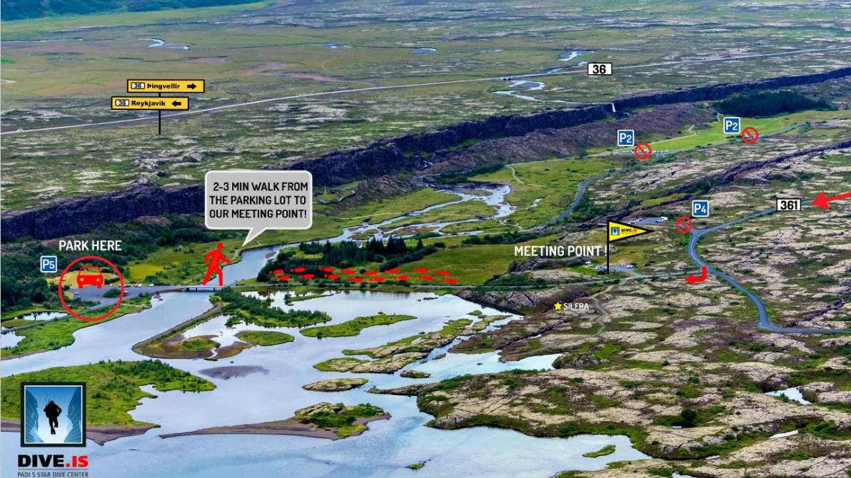 Meeting point at Silfra - DIVE.IS - ICELAND